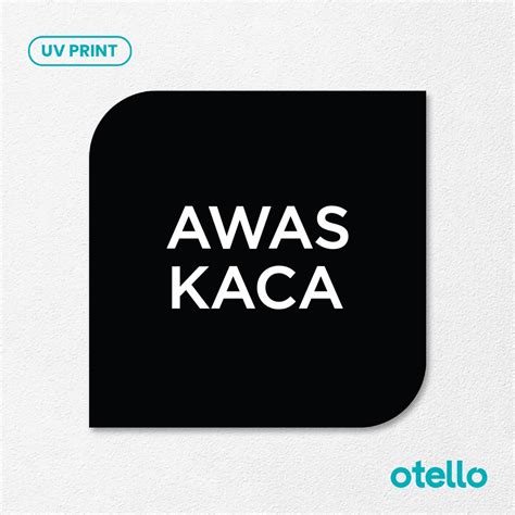 Jual Awas Kaca Sign Board Akrilik Tempel Signage Dinding Sticker Papan