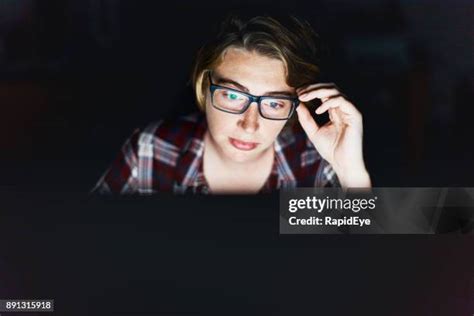 Nerd At Computer At Night Photos And Premium High Res Pictures Getty