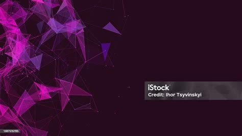 벡터 기하학적 다각형 공간 점과 선의 컬러 연결 구조입니다 프레젠테이션을 위한 삼각형 배경 3차원 형태에 대한 스톡 벡터 아트