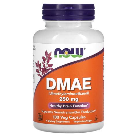 Купить NOW Foods, ДМАЭ (DMAE), 250 мг, 100 капсул, Цена: 1870 руб., в ...