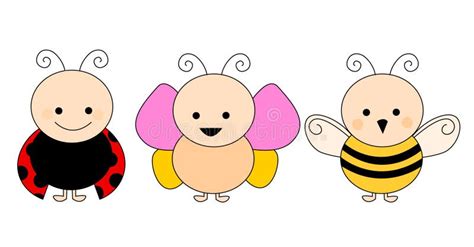 Mariquita Y Abeja De La Mariposa Ilustración Del Vector Ilustración