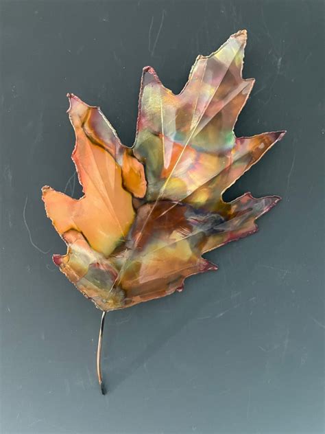 Metal Copperoak Leafwall Decor Decorwall Arthand Made Etsy