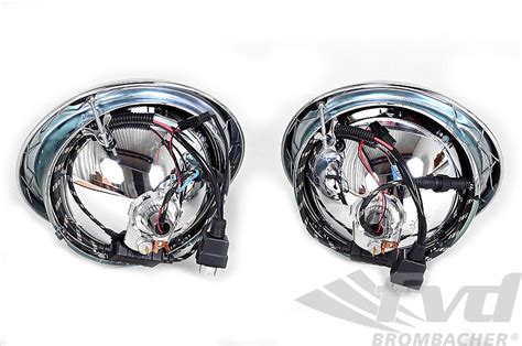 LED Head Light Set 2pc Chrome