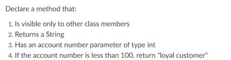 Solved Declare A Method That Is Visible Only To Other Chegg