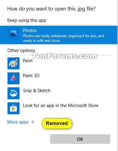How To Add Or Remove Open With Always Use This App In Windows 10 Tutorials