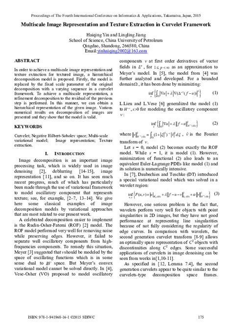 pdf multiscale image representation and texture extraction in