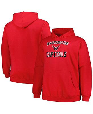 Mens Profile Red Washington Capitals Big And Tall Arch Over Logo