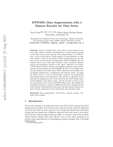 Pdf Dtwsse Data Augmentation With A Siamese Encoder For Time Series
