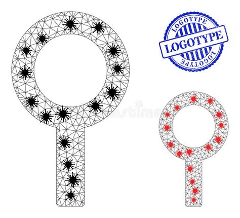 Polygonal Mesh Barren Gender Symbol Pictograms With Pathogen Items And
