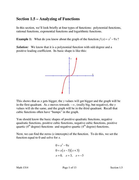 Analyzing Of Functions Example 1 What Do You Know About The Graph Of Analyzing Of Functions Example 1 What Do You Know About The Graph Of