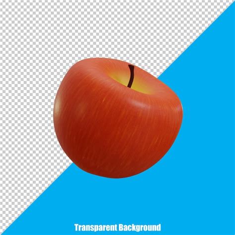 Manzana Roja Realista Estilizada 3d Sobre Fondo Transparente Archivo