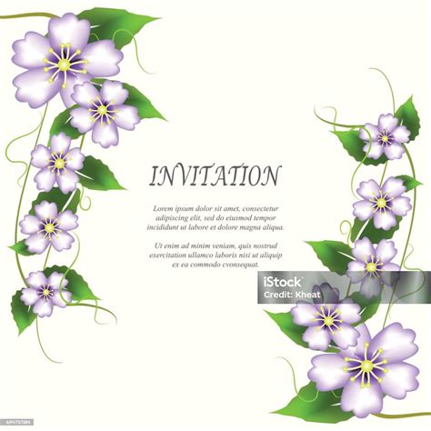 Carte Dinvitation Carte Avec Fond De Fleurs De Mariage Vecteurs Libres