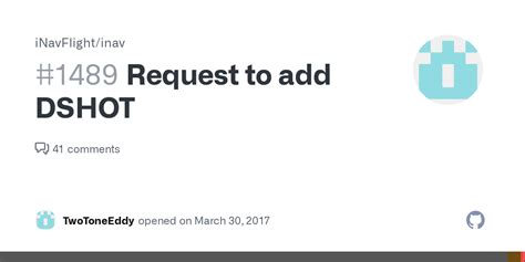 Request To Add Dshot · Issue 1489 · Inavflightinav · Github