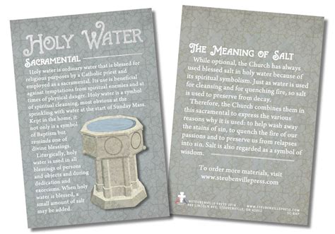 Holy Water Faith Explained Card Steubenville Press