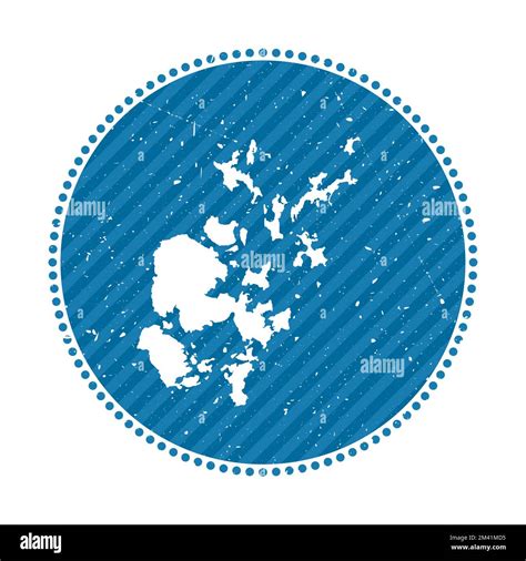 Orkney Islands Striped Retro Travel Sticker Badge With Map Of Island