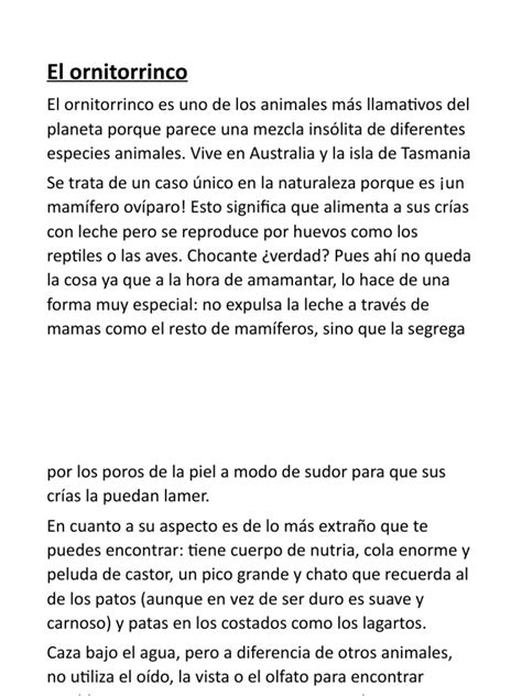 El Ornitorrinco Pdf