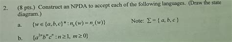 8 pts ﻿construct an ﻿npda to ﻿accept each of ﻿the