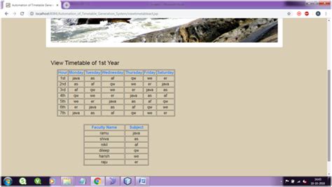 Dynamically Time Table Generation System Project 1000 Projects