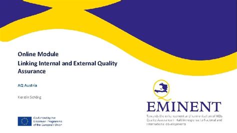 title online module linking internal and external quality