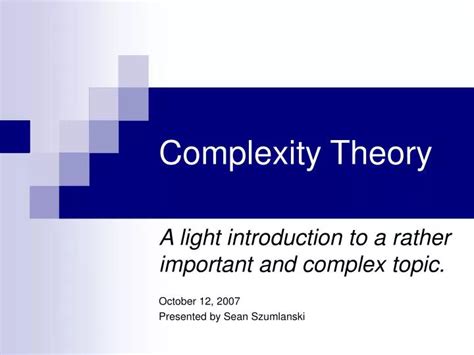 PPT Complexity Theory PowerPoint Presentation Free Download ID 499560