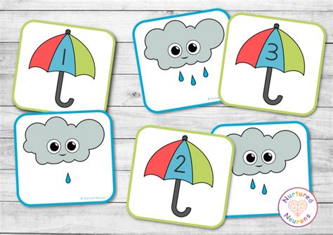 Raindrop Counting Game A Preschool Number Matching Activity