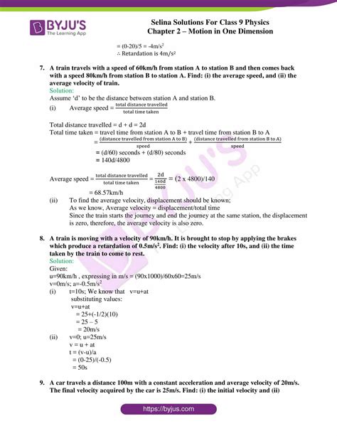 Selina Solutions Class 9 Concise Physics Chapter 2 Motion In One