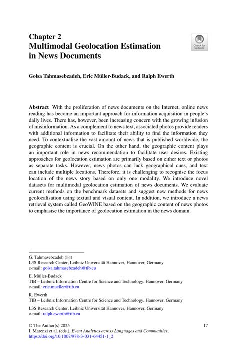 Pdf Multimodal Geolocation Estimation In News Documents