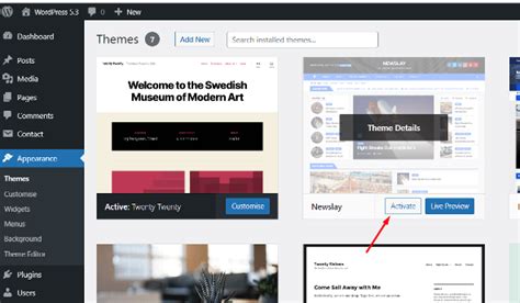 how to install wordpress theme in cpanel