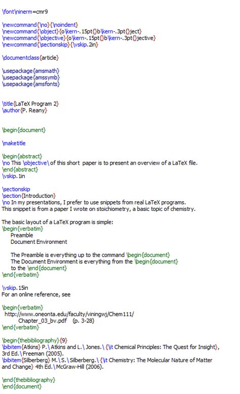 Parts Of A LaTeX Document