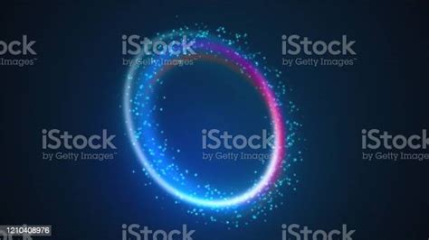 무지개 선과 컬러 발광 입자에서 모양 반지 3d 렌더링 컴퓨터 생성 마법 배경 3차원 형태에 대한 스톡 사진 및 기타 이미지 3차원 형태 개발 기술 Istock