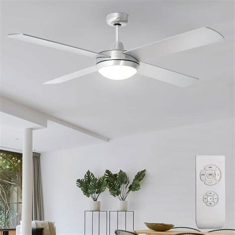 V Tac Deckenventilator Decken Ventilator Timer Glas Lampe Silber