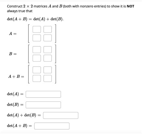 solved construct 2×2 matrices a and b both with nonzero