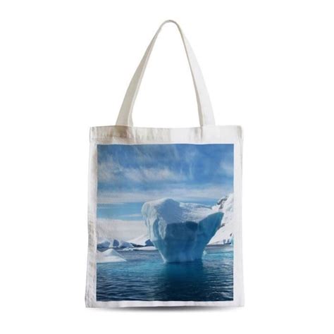 Grand Sac Shopping Plage Etudiant Superbe Photo Iceberg Fonte Des