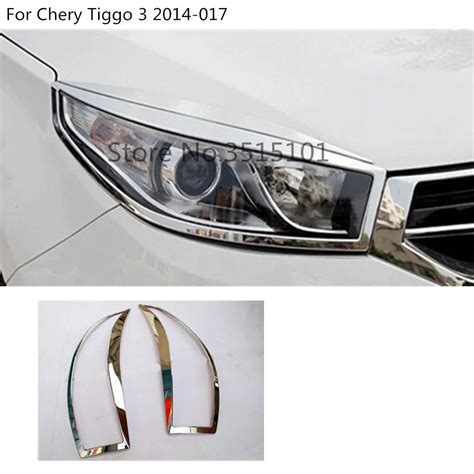 Car Body Front Head Light Lamp Hood Molding Frame Stick ABS Chrome