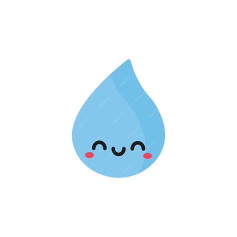 Premium Vector Cute Smiling Water Drop Cartoon Happy Character Vector