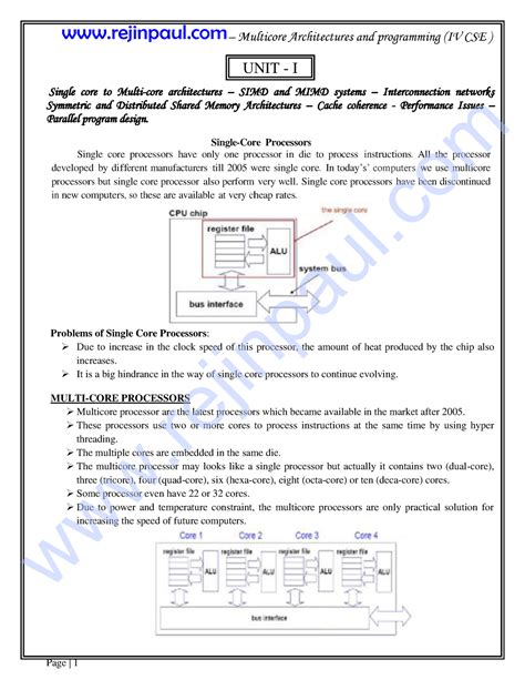 Cs Notes Mcap Multicore Architectures And Programming Iv Cse
