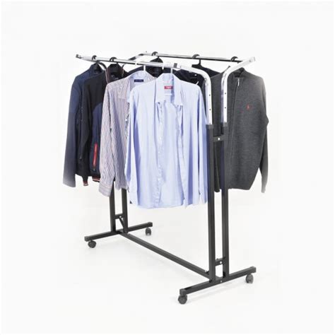 Раздвоен метален щендер за дрехи черен