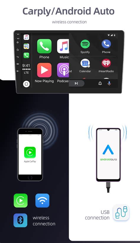 4g32g 4 Core Carplay And Android Auto เครื่องเล่นมัลติมีเดีย บลูทูธ 7