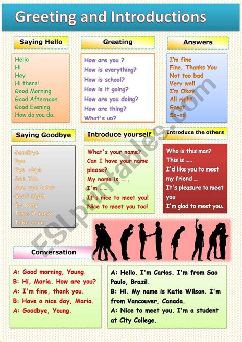 Greeting And Introductions Esl Worksheet By Gooya