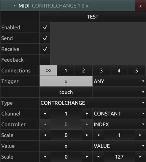 Editor · Messages · Midi · Touchosc