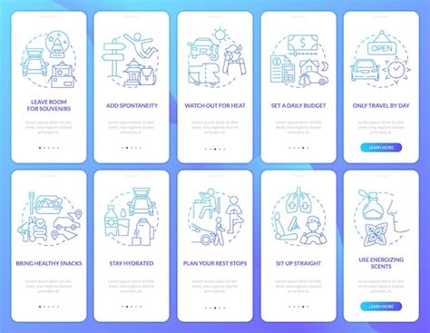 Premium Vector Comfortable Road Trip Blue Gradient Onboarding Mobile