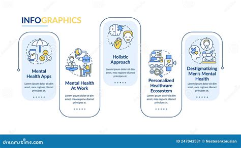 Mental Health Improving Trends Rectangle Infographic Template Stock