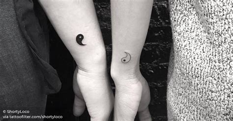 Couple Matching Yin Yang Tattoos On Both Wrists
