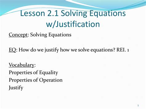 solving equations with justification properties of equality