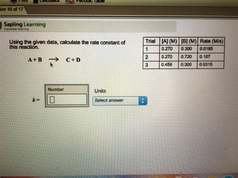 Solved Using The Given Data Calculate The Rate Constant Of Chegg Com