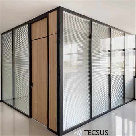 Blind Louver Operable Folding Smart Office Movable Frameless Glass