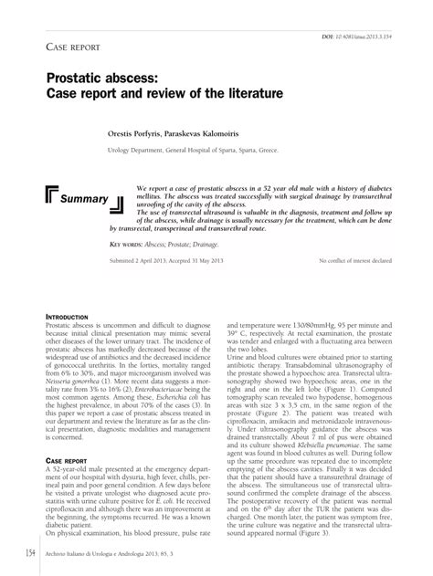 [pdf] prostatic abscess case report and review of the literature