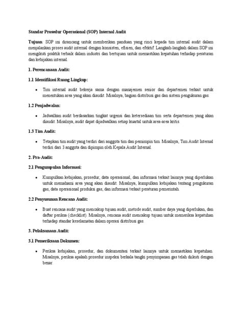 Sop Internal Audit Pdf