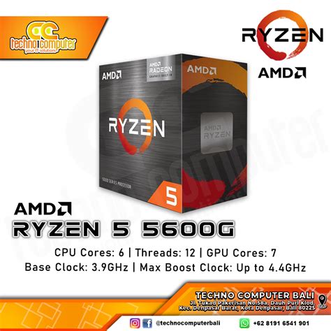 PROCESSOR AMD RYZEN 5 5600G 6 Core 12 Threads Up To 4 4GHz Socket AM4