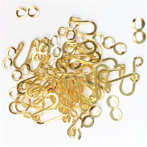 30 Sets Of Antique Brass Clasp Flat Hook And Eye Clasps 18x9mm Etsy